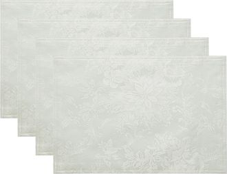 Elrene Home Fashions Tischset mit Weihnachtsstern-Motiv, Jacquard, rechteckig, 33 x 48,3 cm, elfenbeinfarben, 4 St&uuml;ck