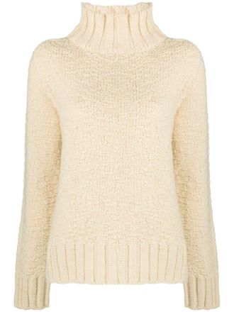 Jil Sander pull en laine à col montant - Tons neutres