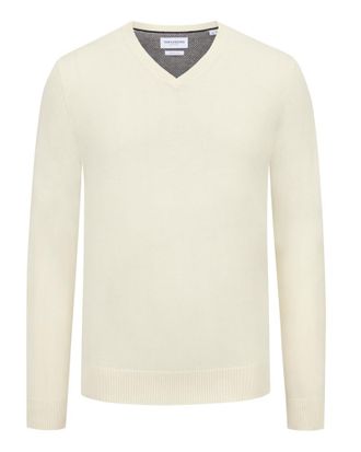 Tom Rusborg Pullover mit V-Ausschnitt aus einem Baumwolle-Seide-Mix in