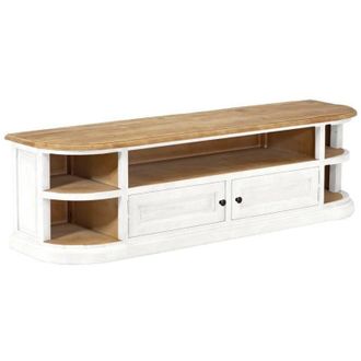 Made In Meubles Meuble TV en bois recycl&eacute; blanchi Garance