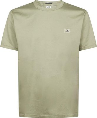 C.P. Company C.p. Company, Homme, Tops, Vert, Taille: L Logo Patch T-Shirt