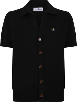 Vivienne Westwood Homme, Pulls, Noir, Taille: XL Polo Cardigan