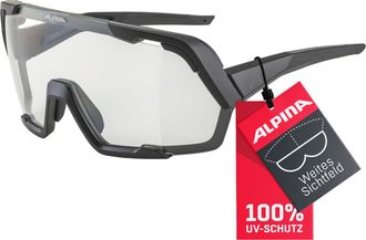 Alpina ROCKET BOLD - Wasserabweisende und Beschlagfreie Sport- & Fahrradbrille Mit 100% UV-Schutz Für Erwachsene, black matt, One Size