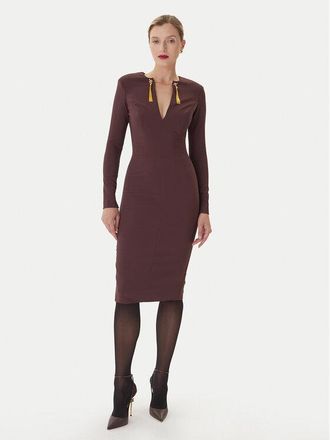 Elisabetta Franchi Coctailkleid AB-805-57E2-V460 Dunkelrot Slim Fit