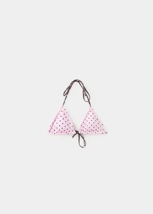 Mango Haut bikini triangle &agrave; pois rose clair - Femme - XS - MANGO