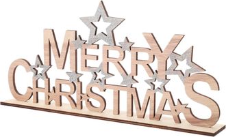 Garneck 1stück Lustiger Weihnachts Holz Buchstaben Aufsteller Kreative Weihnachtsdeko Für Desktop Stabil Und Langlebig Für Xmas Party Und Festtagsdekoration