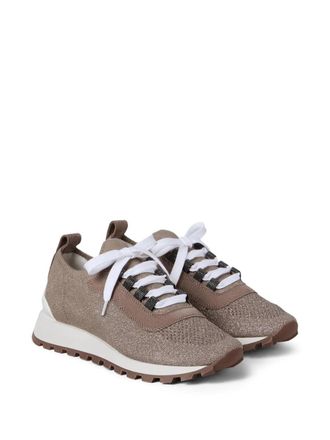 Brunello Cucinelli Womens Sparkling Knit Sneakers Ss26 W