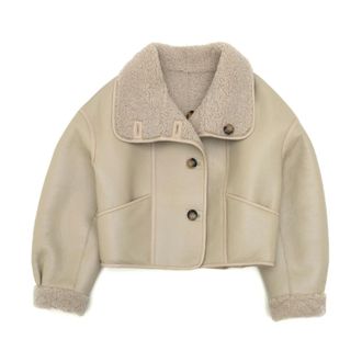 Just things we like Nara Lammfell-Shearling-Jacke - - Jackets - Damen - Beige - S