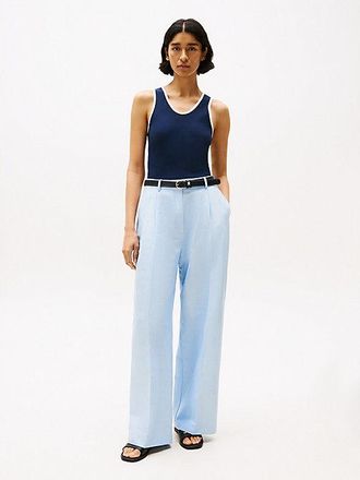 Tommy Hilfiger Pantalon droit décontracté en lin mélangé