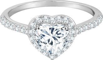 Trilani Ring - Sterling Silber Ring Zirkonia Herz - Gr. 50 - in Silber - f&uuml;r Damen