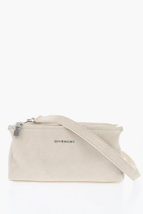 Givenchy Hammered Leather Shoulder Bag PANDORA with Silver-Effect Logo Givenchy