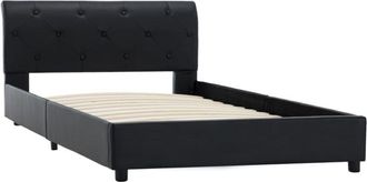 vidaXL Bettgestell Schwarz Kunstleder 100 × 200 cm Vidaxl