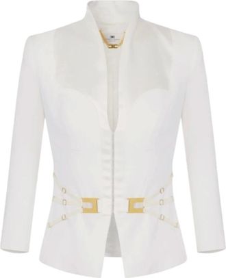 Elisabetta Franchi Femme, Vestes, Blanc, Taille: 38 FR Blazers