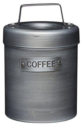 KitchenCraft Industrielle K&uuml;che Vintage-Stil Metall Kaffee Kanister, 1 L (1,75 pts), Grau