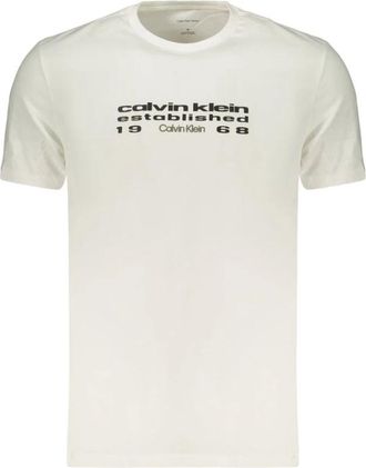 Calvin Klein Logo-Print Baumwoll-T-Shirt - - Tops - Herren - Wei&szlig; - M