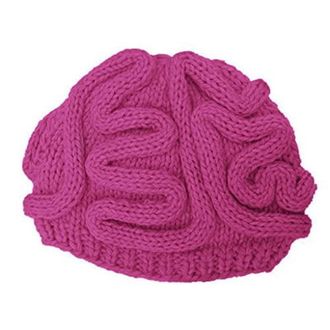 Generic Chapeau pour femme en crochet tricot&eacute; pour adultes, cerveau, cerebrum, enfants, casquettes de personnalit&eacute; chihuahua, casquette de baseball, rose vif,