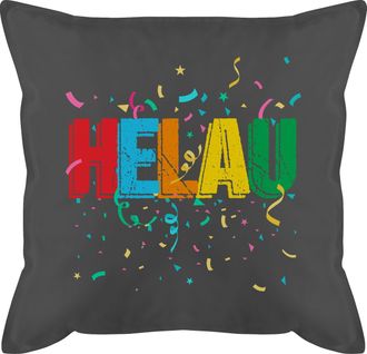 Shirtracer Kissen 50x50 - Karneval & - Helau Alaaf Schriftzug Kost&uuml;m K&ouml;lle Fasching I Narren - 50 x 50 cm - Grau - karnevalskissen fasching- fastnachtskissen car