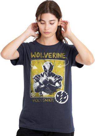 Deadpool Damen Wolverine Holy Snikt Ladies Shirt, Deep Navy, Deep Navy, L EU