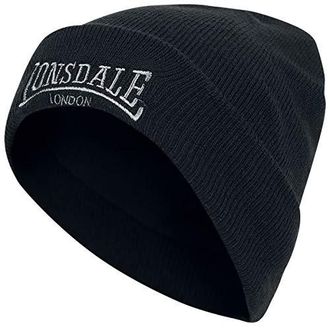 Lonsdale London Dundee Unisexe Bonnet Noir 100% Polyacrylique