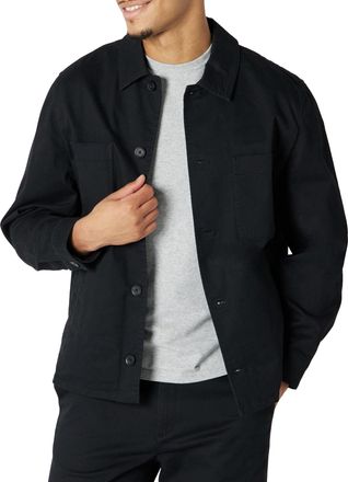Amazon Essentials Herren Einsatzjacke Aus Stretchbaumwolle In Lockerer Passform, Schwarz, XXL