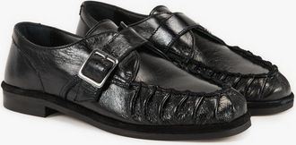 Alohas Mocassins Brandy en cuir froiss&eacute;