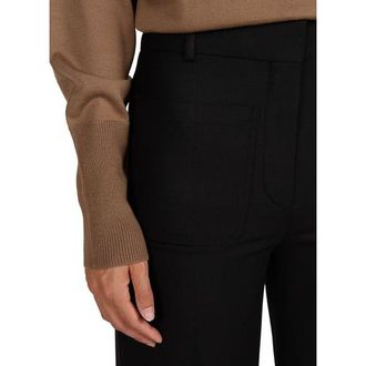 Victoria Beckham Pantalon Alina taille haute &agrave; plis