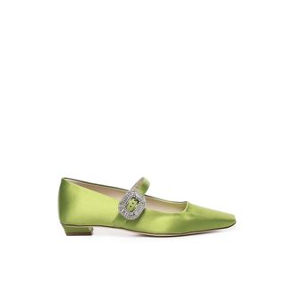 Roger Vivier Femme, Chaussures, Vert, Taille: 38 EU Ballerines en satin Belle Vivier