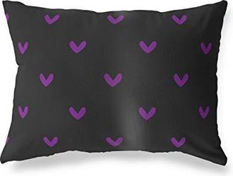 Bonamaison Le Jardin du Lin Kissenbezug Zierkissenbezug Lila-Schwarz Kissenbezug, Für Bett, Auto, Sofa, Haus, Wohnzimmer, Schlafzimmer, Dekoration, 45x60 Cm - En