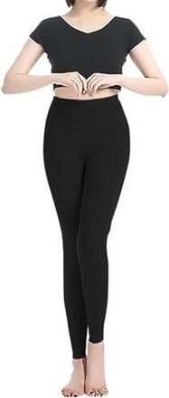 Generic Ladies Thermal Leggings High Waist Tights Winter Warm Trousers Slim Fit Fleece Lined Bottoms Black Sports Workout Yoga Pants F-01 (Black, M)