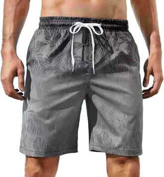 Generic HUIWDP Maillot de bain pour homme avec doublure en maille et poches lat&eacute;rales - S&eacute;chage rapide - L&eacute;ger - Cordon de serrage, gris, 4XL