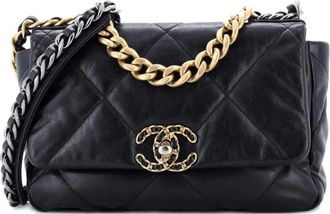Chanel 19 Flap Bag Quilted Leather Medium crossbody bag - Schwarz