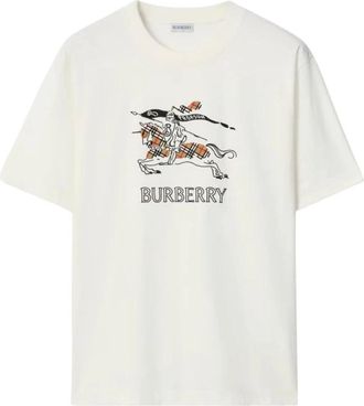 Burberry Homme, Tops, Blanc, Taille: XL T-Shirt Burb E26