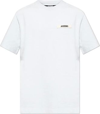 Jacquemus Homme, Tops, Bleu, Taille: 2XS T-shirt avec &eacute;cusson logo