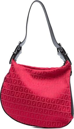 Fendi sac porté épaule Oyster en toile à motif Zucchino (2000-2010) - Rouge