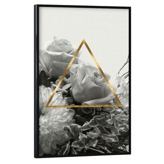 artboxONE Poster mit schwarzem Rahmen 60x40 cm Floral Triangle Bouquet II - Bild Triangle Dreieck Strau&szlig;