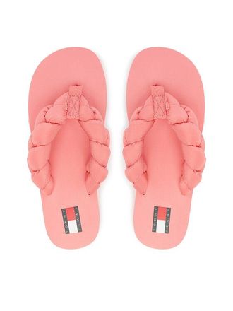 Tommy Jeans Zehentrenner Braided Thong Beach Sandal EN0EN02877 Rosa