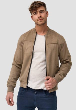 Indicode Lederimitatjacke Herren Ibon &Uuml;bergangsjacke Herrenjacke Kunstlederjacke mit Stehkragen