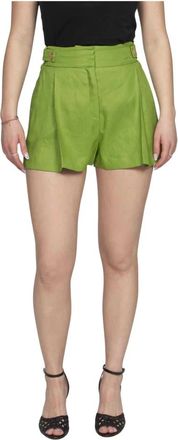Elisabetta Franchi Femme, Shorts, Vert, Taille: 38 FR Shorts Pliss&eacute;s Tailleur