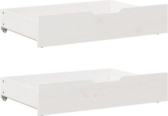 vidaXL Bettschubladen 2 Stk. Weiß 85x55x17 cm Massivholz Kiefer - Vidaxl