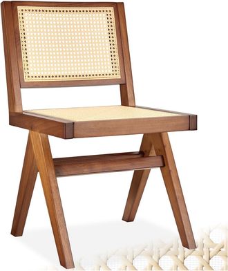 TecTake Küchenstuhl, Boho Korbsessel Wiener Geflecht, Dining Chair, Stuhl Esszimmer, Sessel Wohnzimmer, Holzstuhl, Sitzecke Küche, Besucherstuhl, Essen Stuhl 