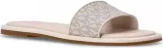 Michael Kors Femme, Chaussures, Beige, Taille: 37 1/2 EU Dana Signature Logo Slide Sandal