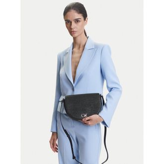Calvin Klein Handtasche Calvin Klein Ck Hw Crossbody Saddle Bag_Tex K60K613233 Schwarz