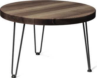 Lamofootwear Manufaktur Couchtisch rund aus Holz 60 cm | Beistelltisch Couch | Nachttisch Holz, Wohnzimmertisch klein, Kaffeetisch | Stärke: 40 mm, Farbe: Ebenholz