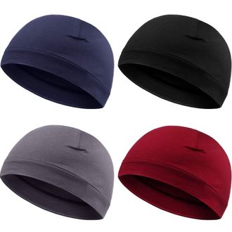 Syhood 4 St&uuml;cke Laufm&uuml;tze Herren und Damen Sportm&uuml;tze Fahrrad M&uuml;tze Beanie Skull Cap Baumwolle M&uuml;tze Schlafm&uuml;tzen Dehnbar f&uuml;r Herren Damen