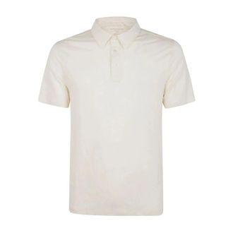Majestic Filatures Leinen Kurzarm Poloshirt - - Tops - Herren - Beige - M