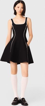 Maje Kurzes Kleid Mit Ziern&auml;hten - Schwarz - Maje