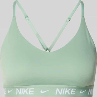 Nike Slim Fit Sport-BH mit Logo-Print Modell Indy