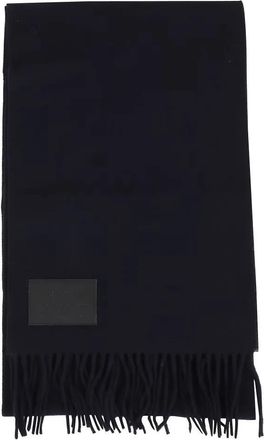 Hogan T&uuml;cher & Schals - Fringed Denim Scarf With Subtle Rectangular Detail - Gr. unisize - in Schwarz - f&uuml;r Damen