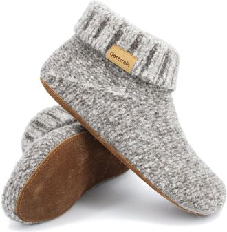 Gottstein H&uuml;ttenschuh Knit Boot aus 100% Alpaka-Wolle - Nachhaltige Hausschuhe handgemacht in Tirol Grey, 43