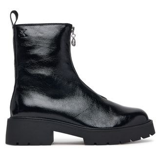 Calvin Klein Stiefeletten Calvin Klein Chunky Zip Boot Shiny Lth HW0HW03200 Schwarz